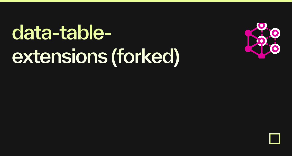 data-table-extensions (forked) - Codesandbox