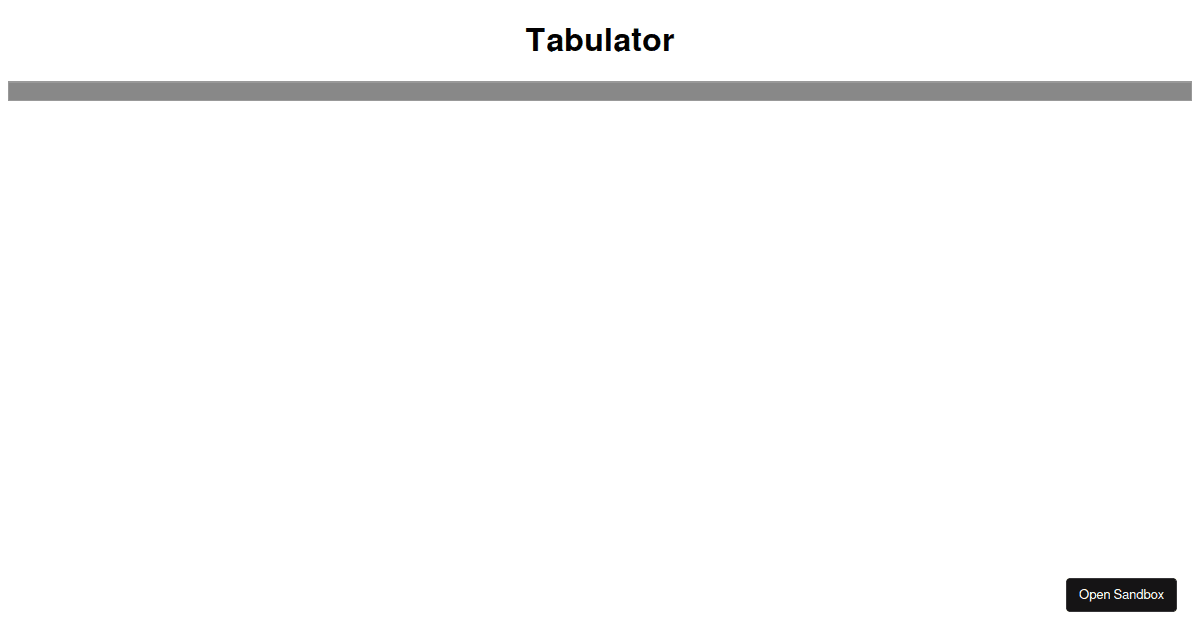 Tabulator Tables sandbox - Codesandbox
