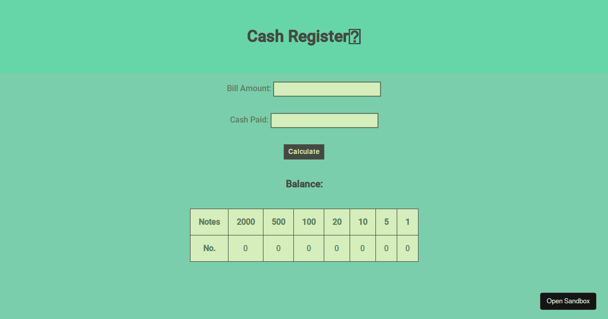 cash-register - Codesandbox
