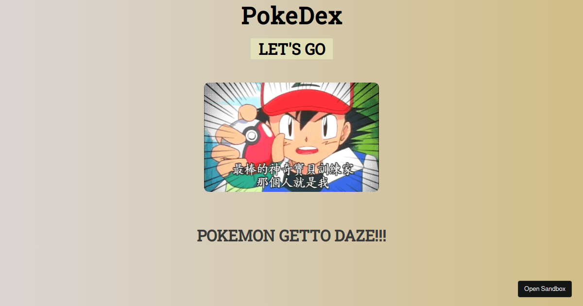 PokeDex-Demo - Codesandbox