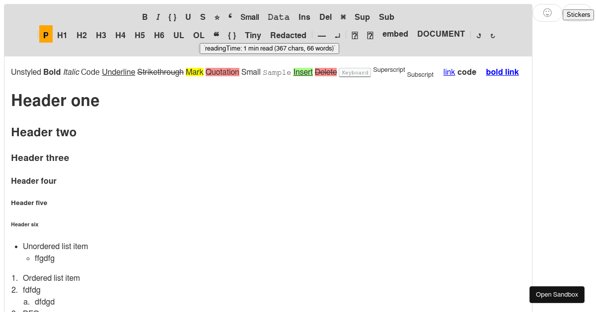 draftail editor (forked) - Codesandbox