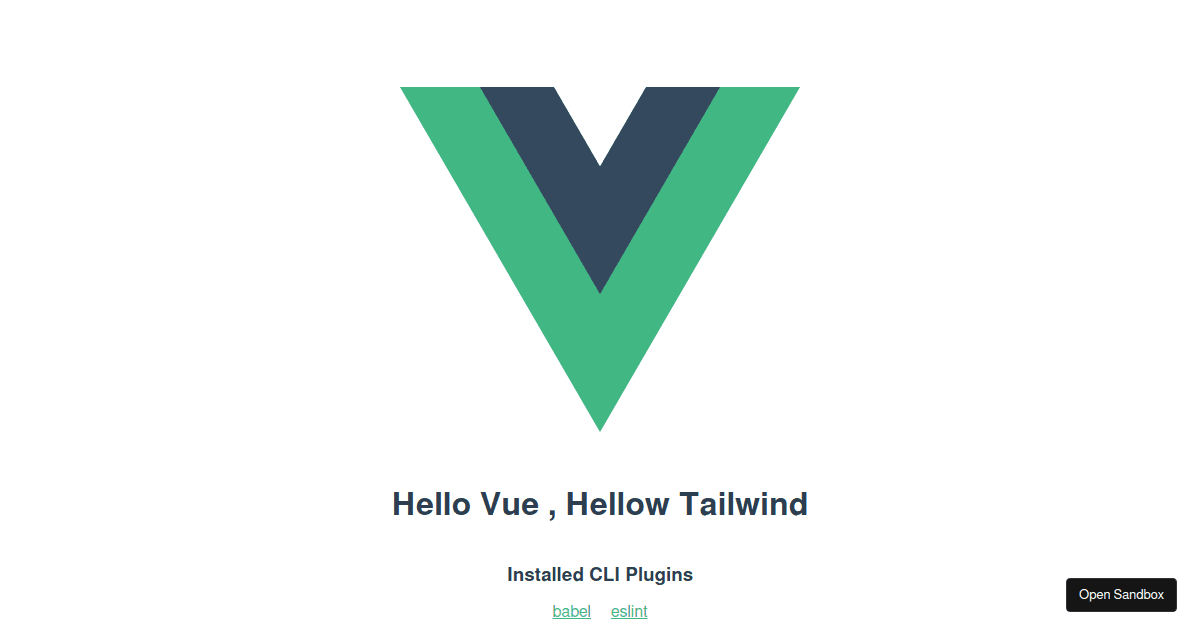 Vue + Tailwindcss Template - Codesandbox