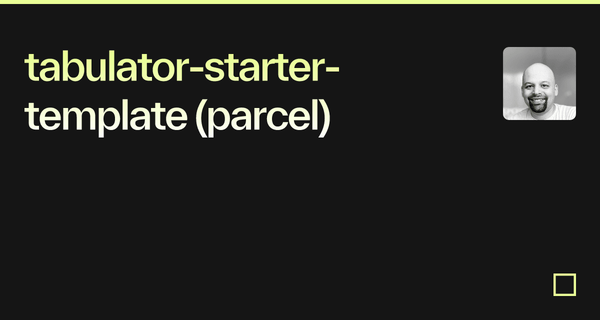 tabulator-starter-template (parcel) - Codesandbox