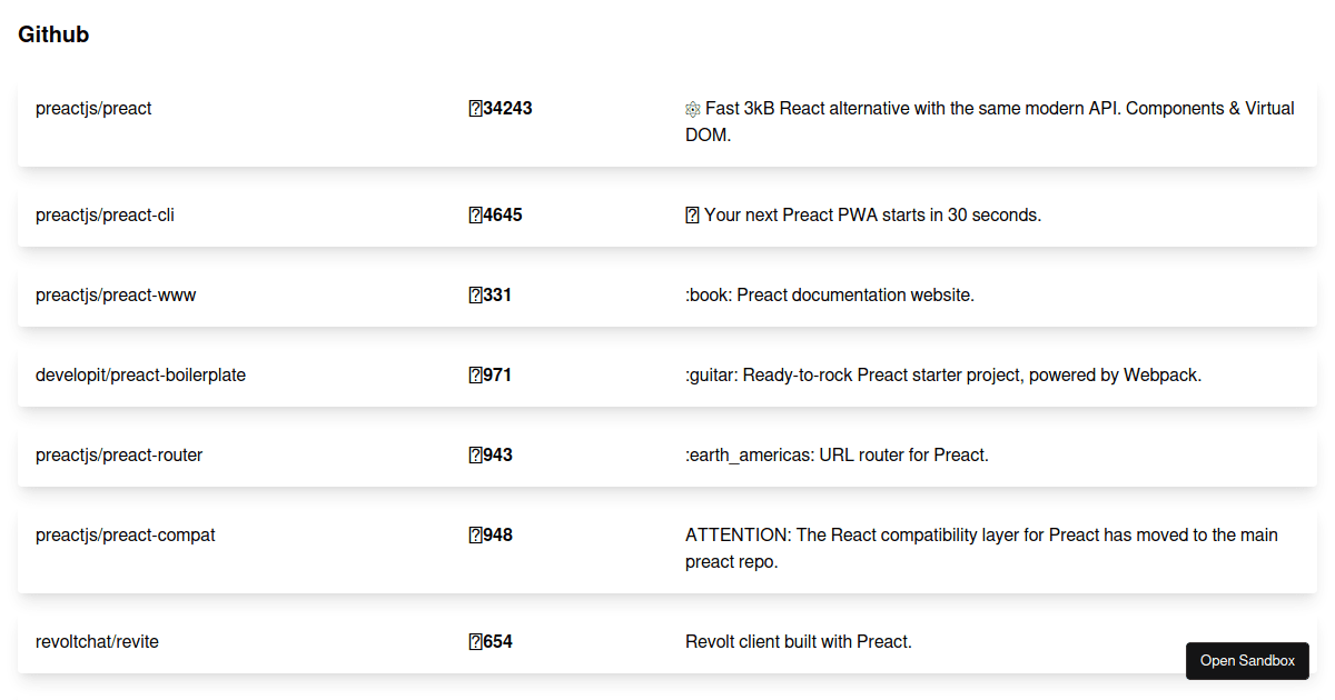 preact + tailwind - Codesandbox