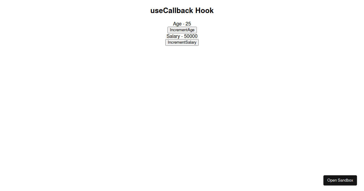 useCallback Hooks - Codesandbox