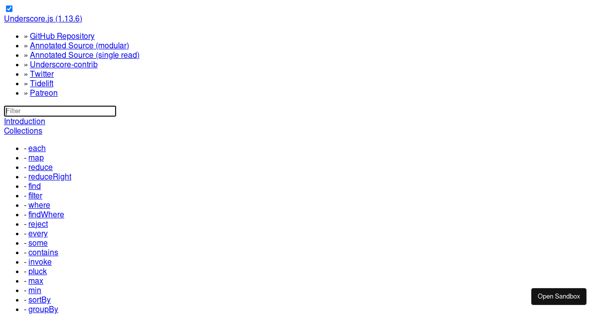 underscore - Codesandbox