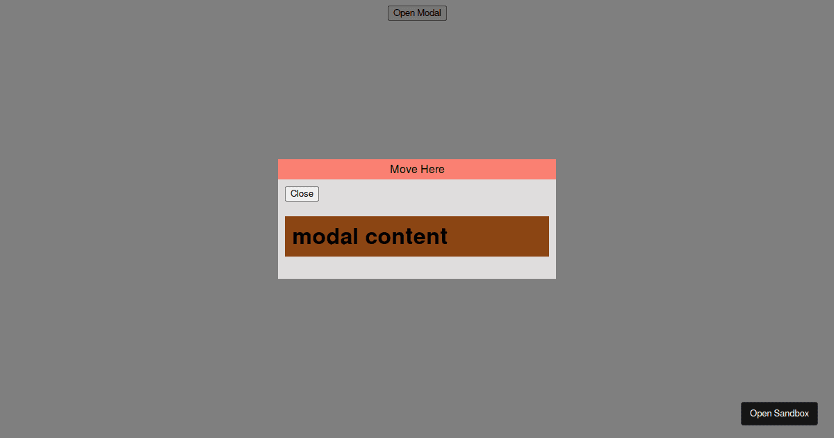 React Portal Dialog Simple Example Forked Codesandbox
