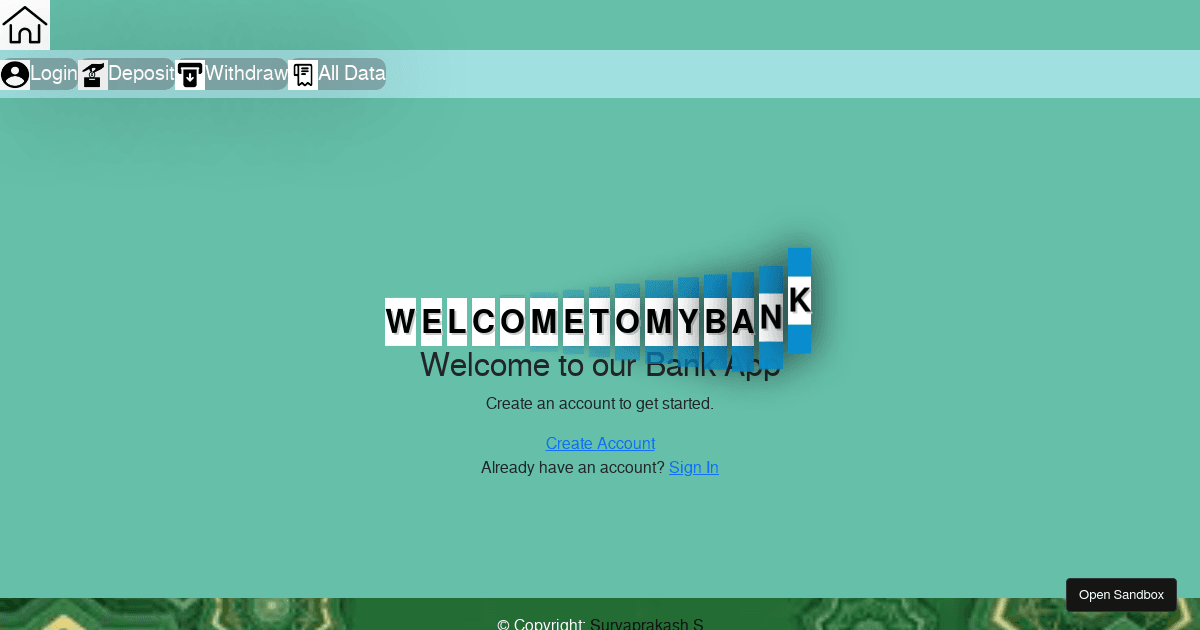 bank - Codesandbox