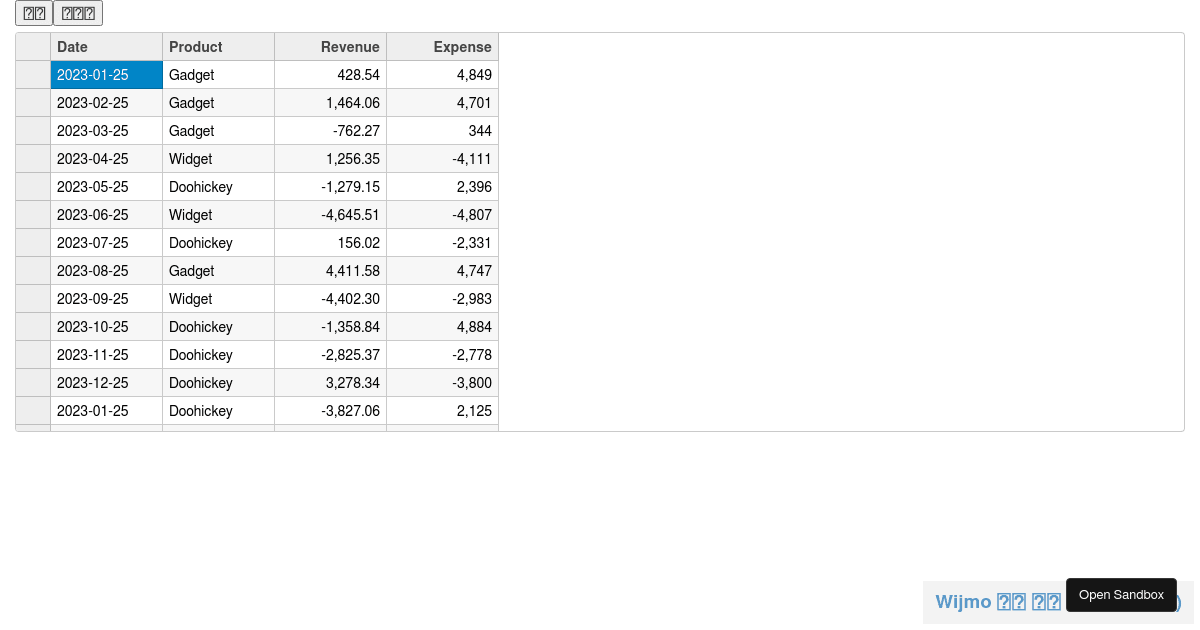 wijmo 셀 포커스 (forked) - Codesandbox