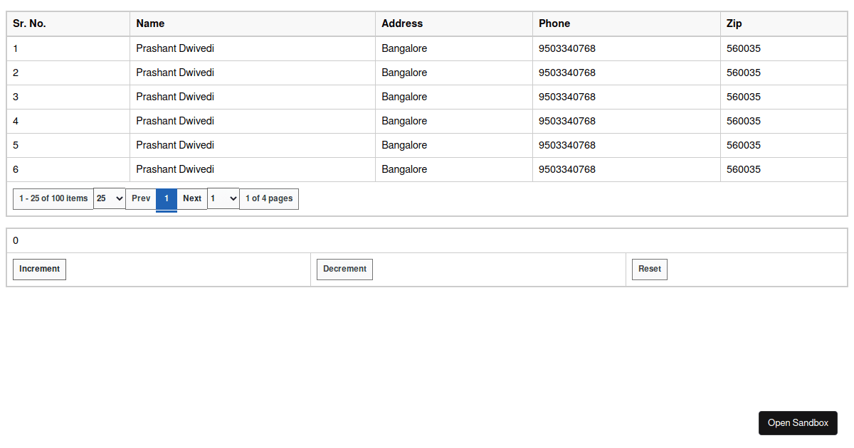 Pagination Codesandbox 