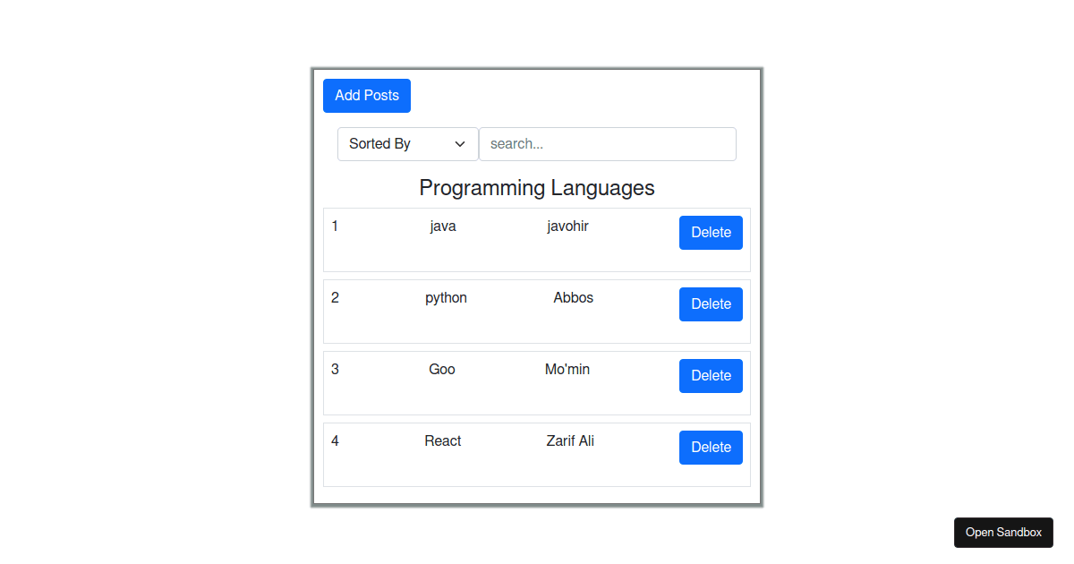 react-darslari - Codesandbox