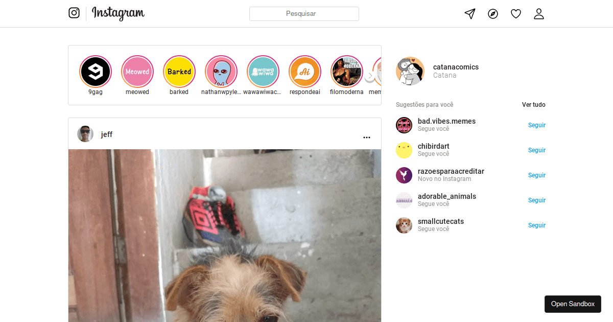instagram - Codesandbox