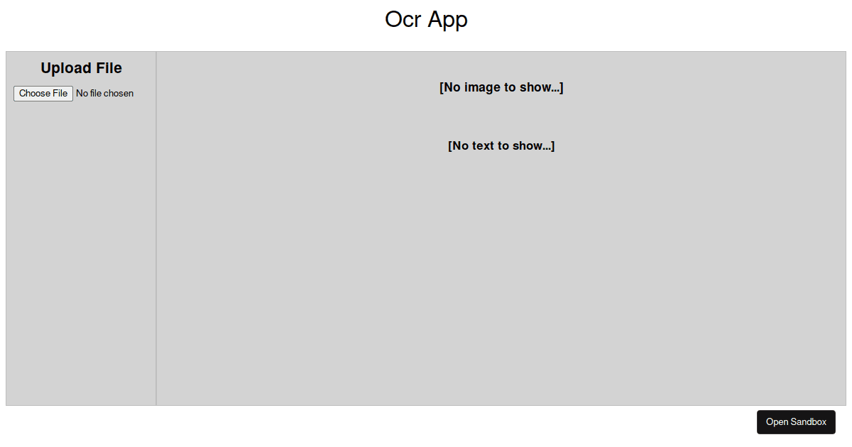 Ocr App Codesandbox