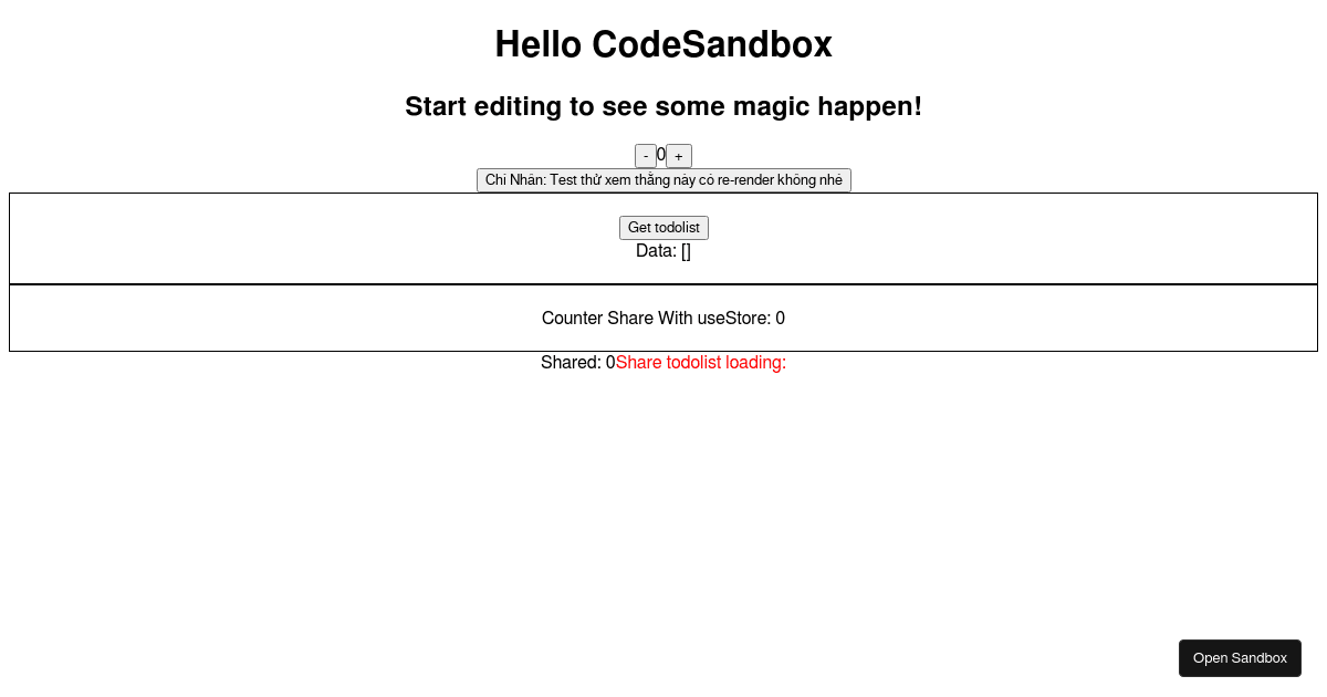 State Management For React Codesandbox
