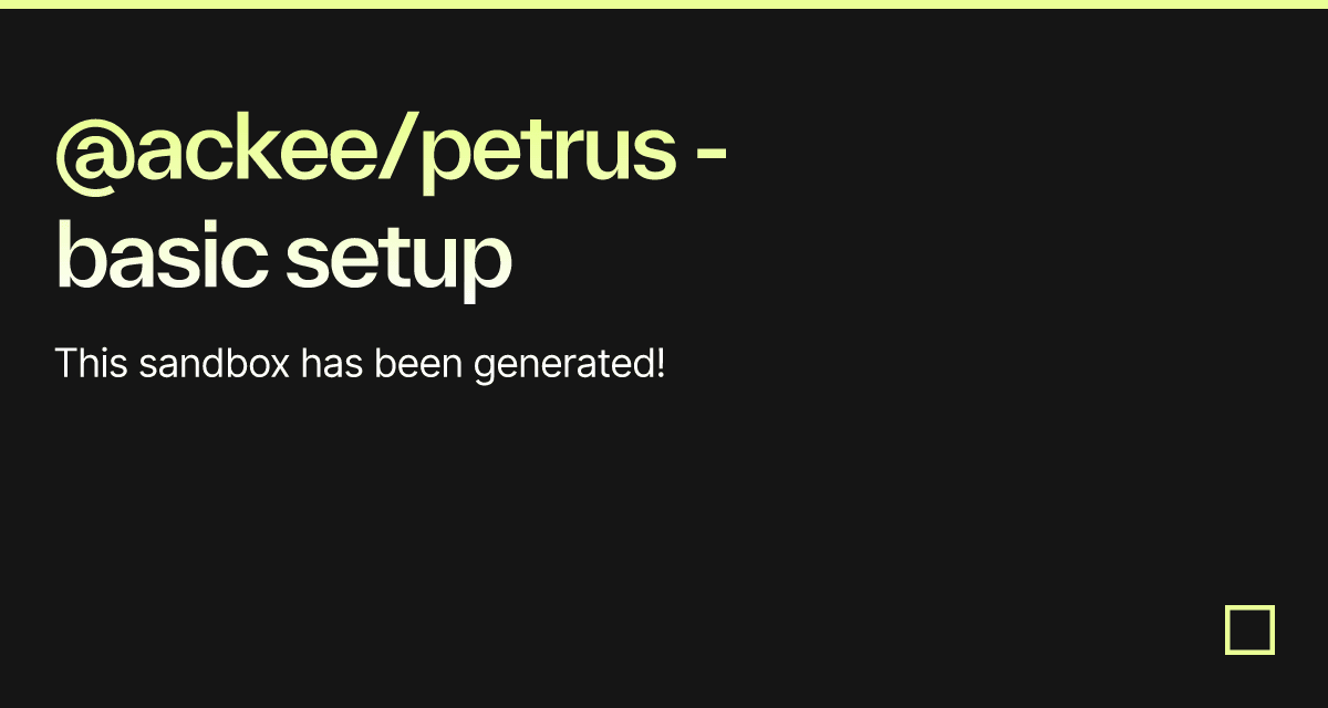 @ackee/petrus - basic setup - Codesandbox