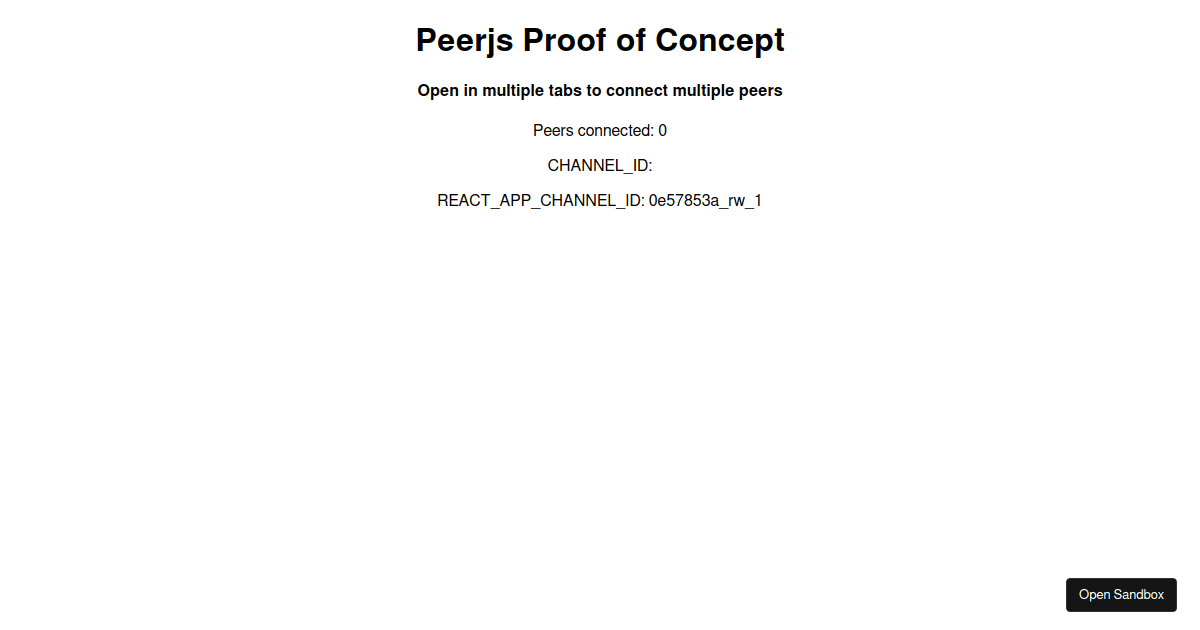 PeerJS Proof of Concept (forked) - Codesandbox