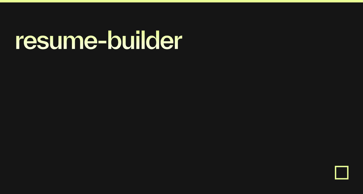 resume-builder - Codesandbox