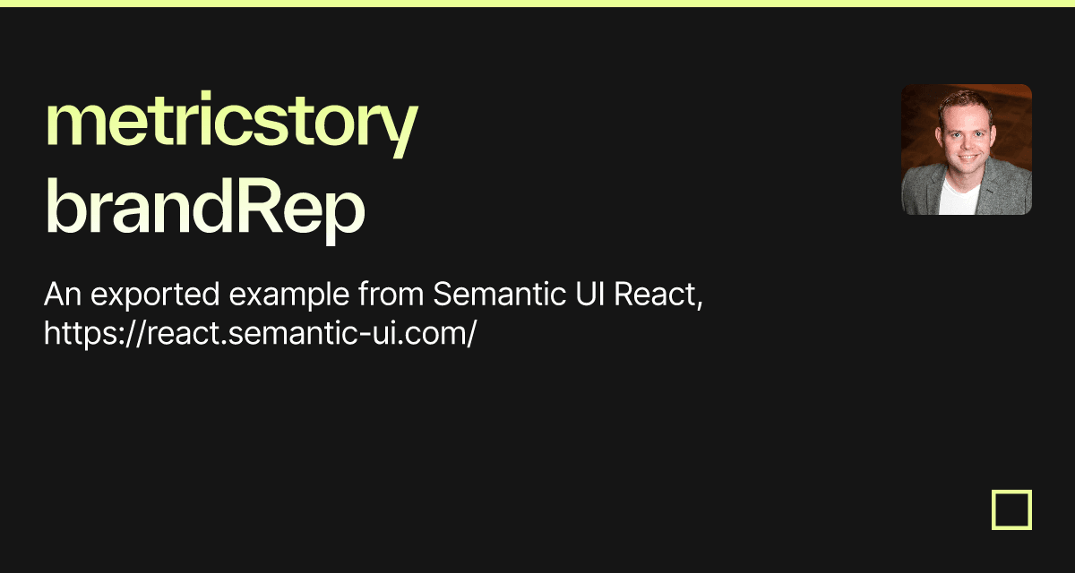 metricstory brandRep - Codesandbox