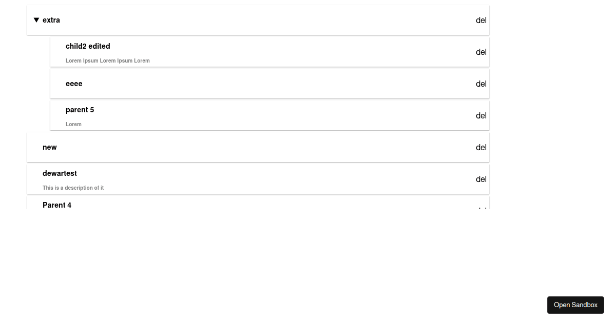 checklistItemTree - Codesandbox