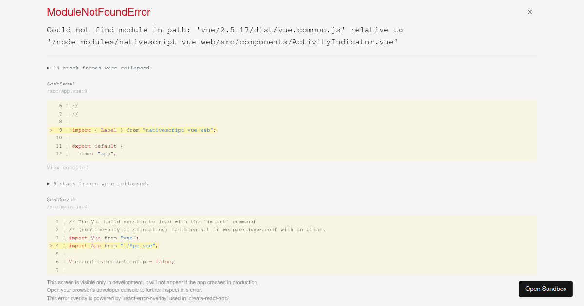 Nativescript Vue Web Template Forked Codesandbox