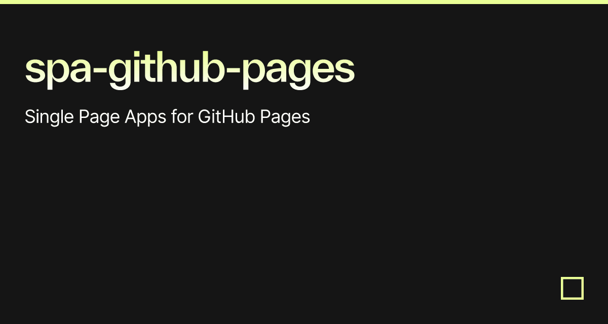 Spa Github Pages Codesandbox