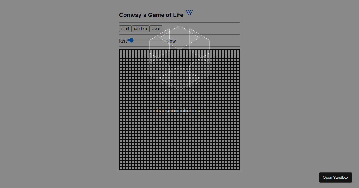 Games Conways Game Of Life Codesandbox 