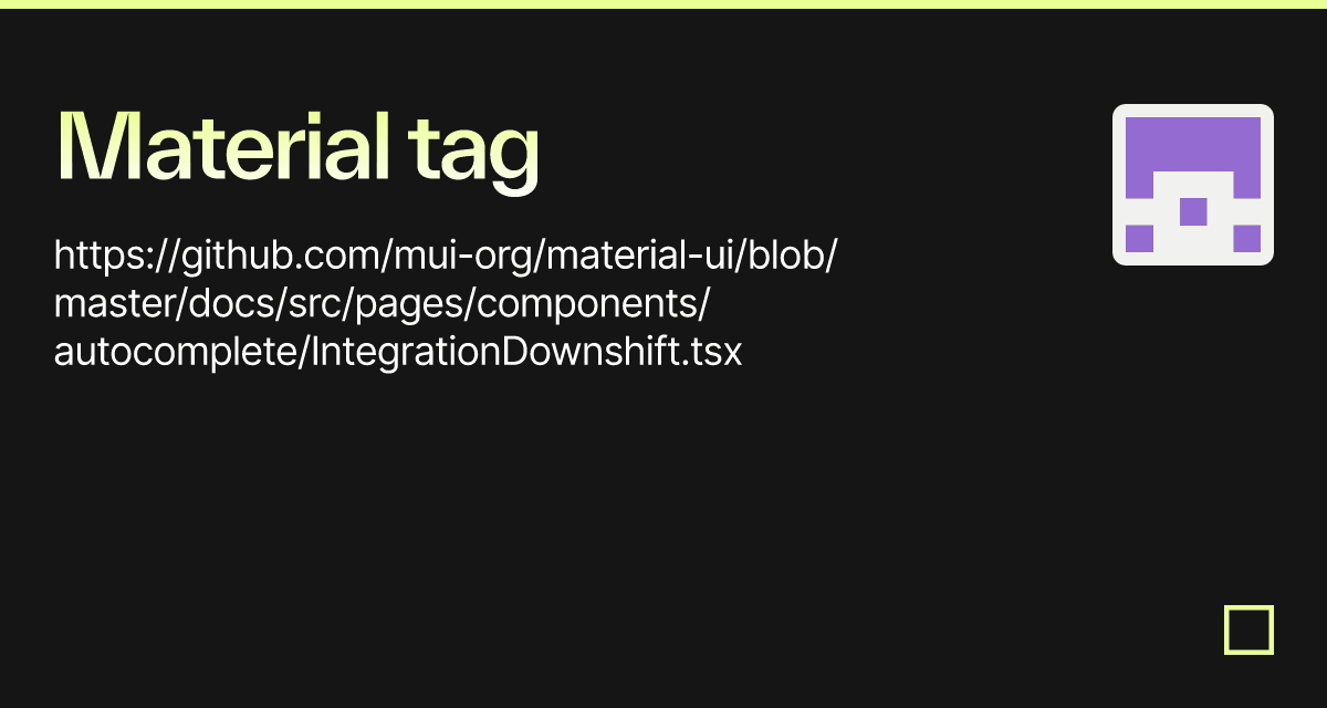Material tag - Codesandbox