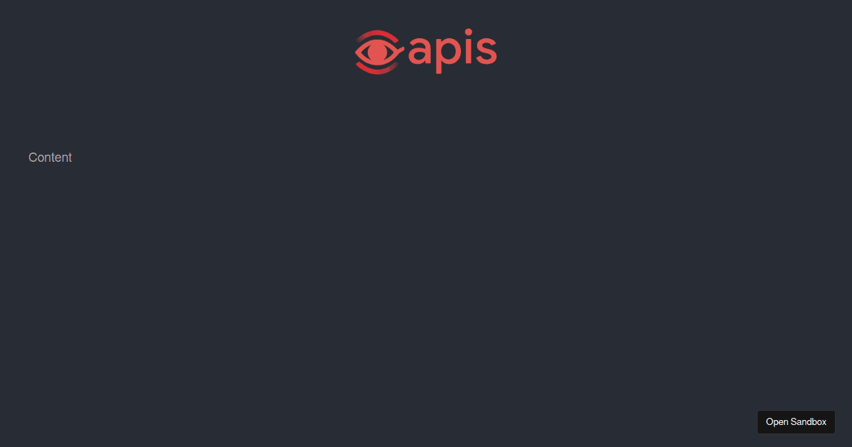 APIS Playground - Codesandbox