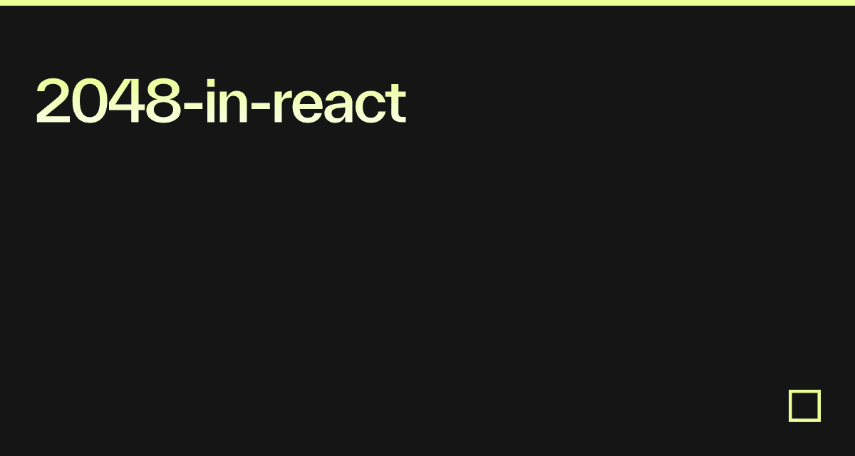 2048-in-react - Codesandbox