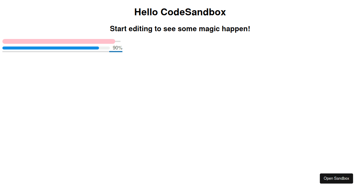 progress bar comparison - Codesandbox