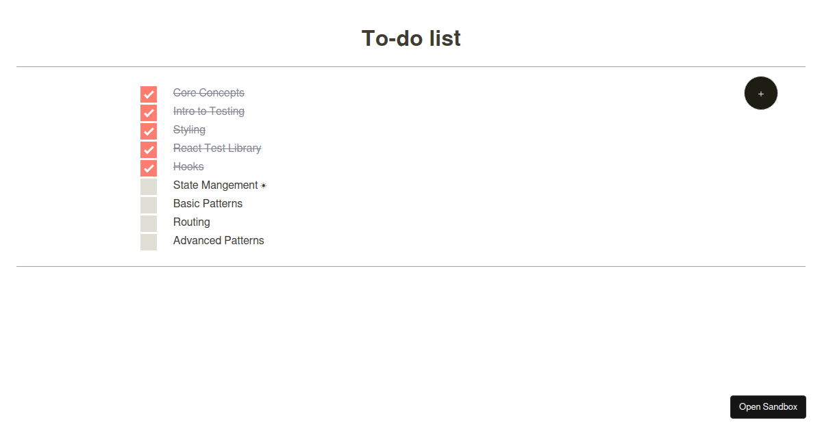 Todo List - Template - Codesandbox