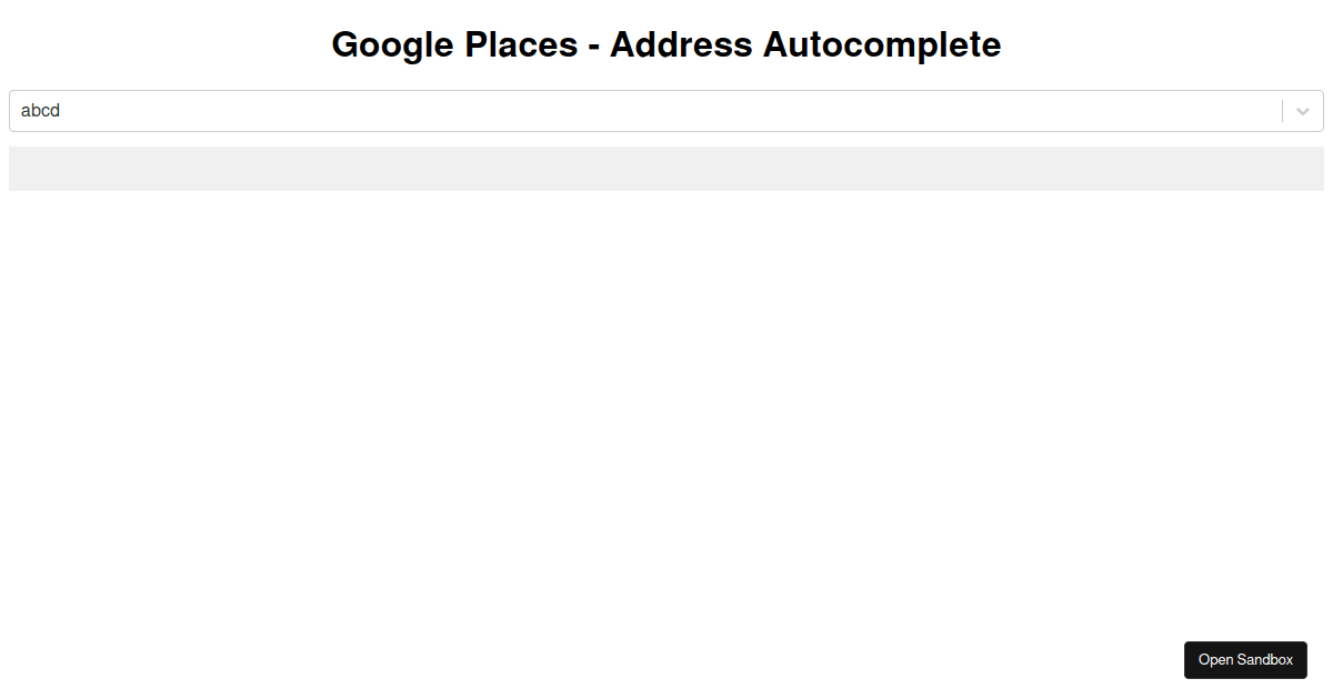 google places autocomplete (forked) - Codesandbox