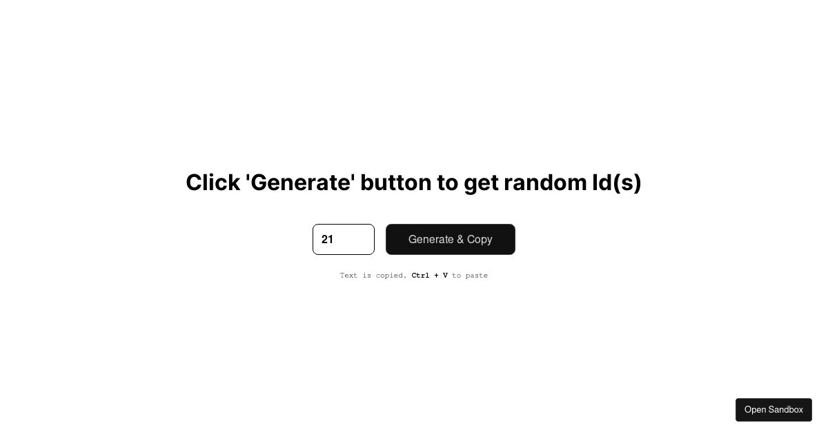 Random NanoID Generator - Codesandbox