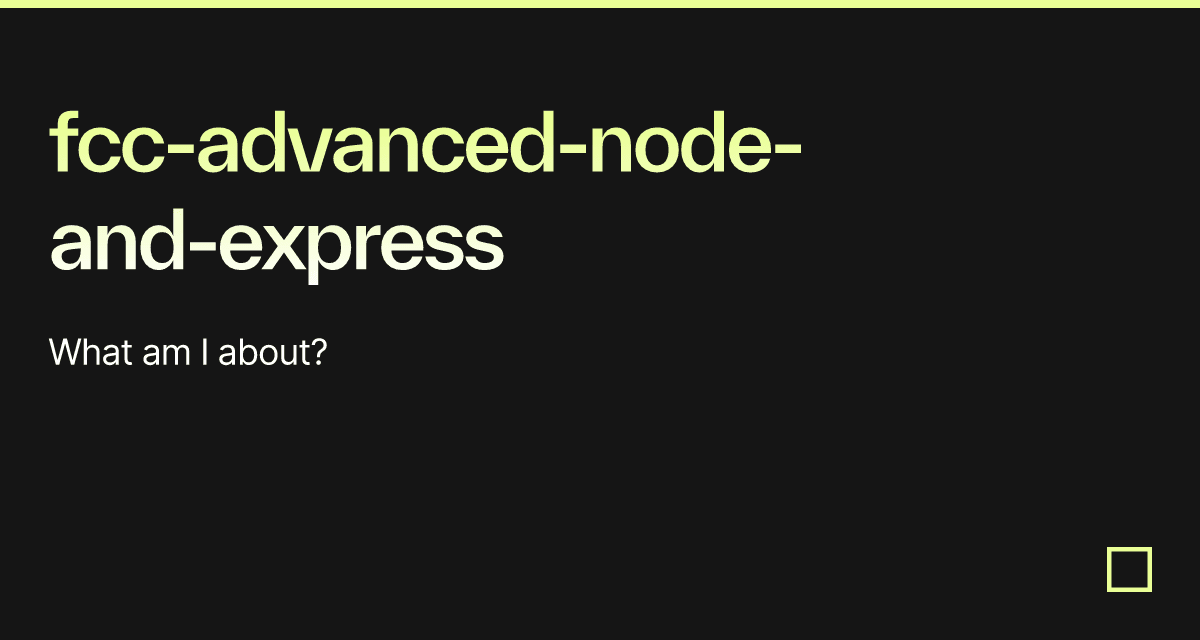 fcc-advanced-node-and-express - Codesandbox fcc-advanced-node-and-express - Codesandbox