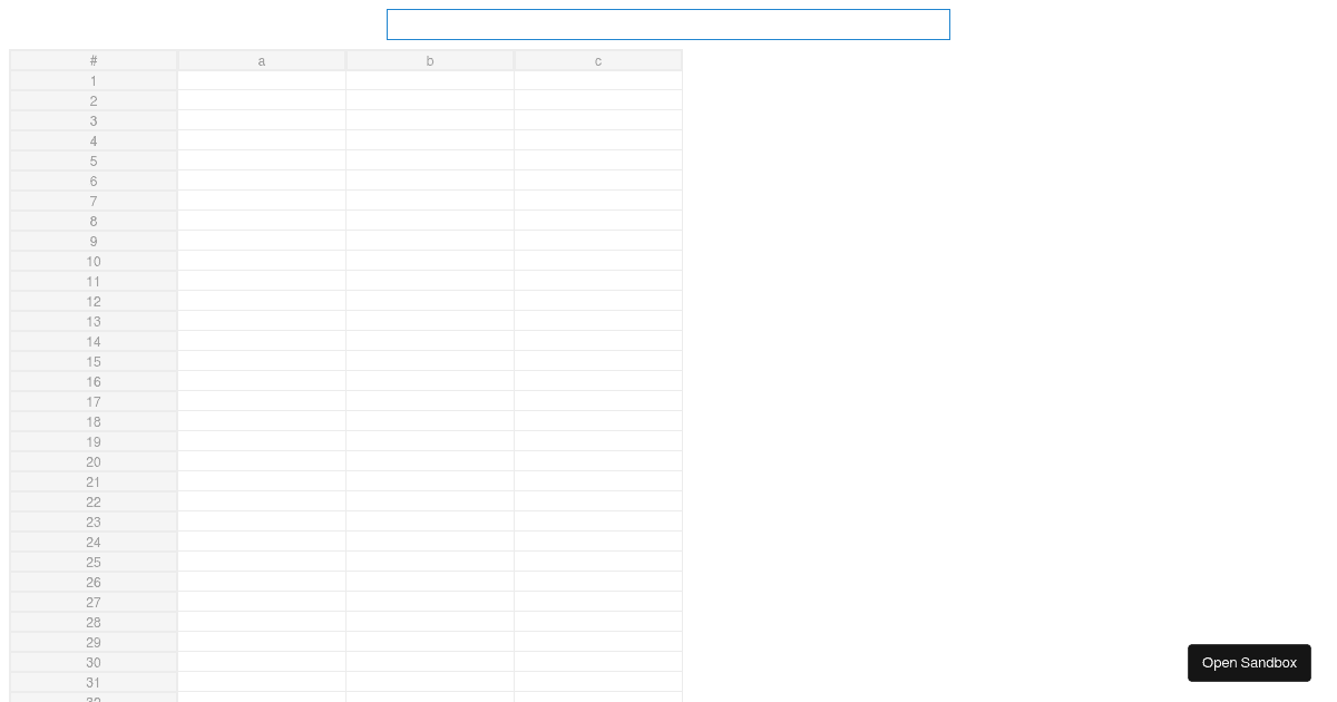 Spreadsheet Using React Forked Codesandbox