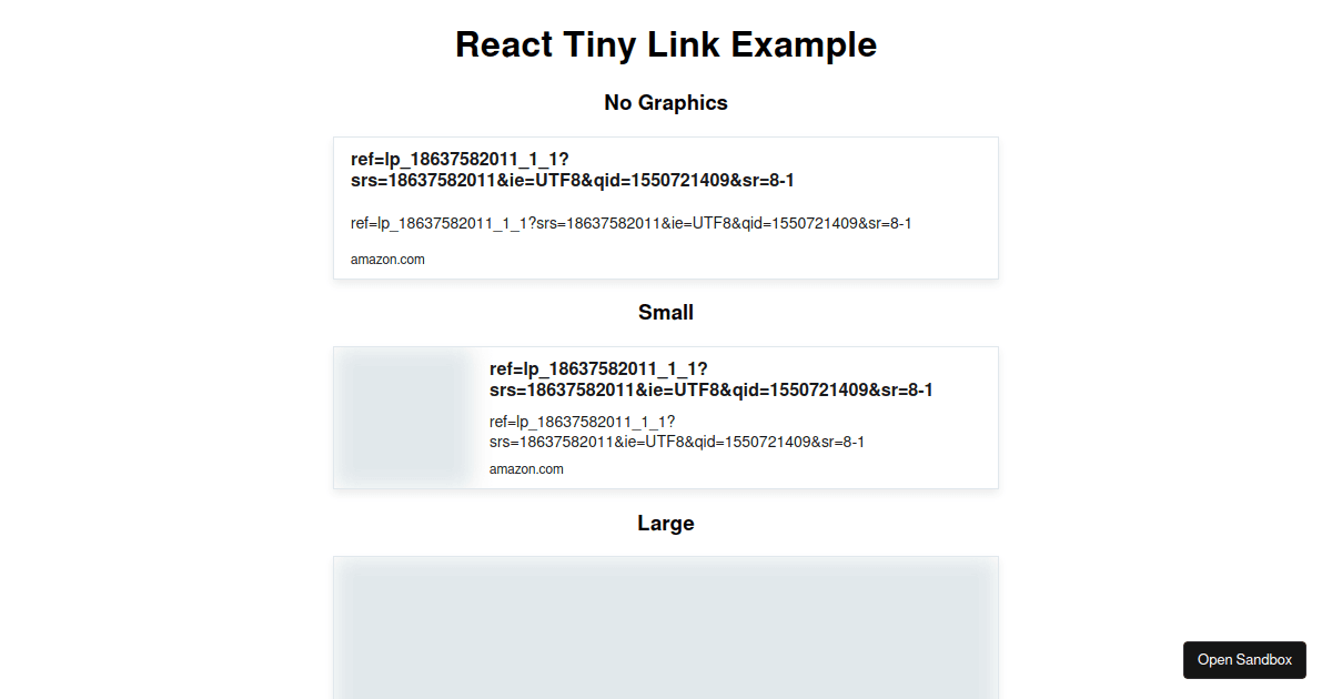 React Tiny Link (forked) - Codesandbox
