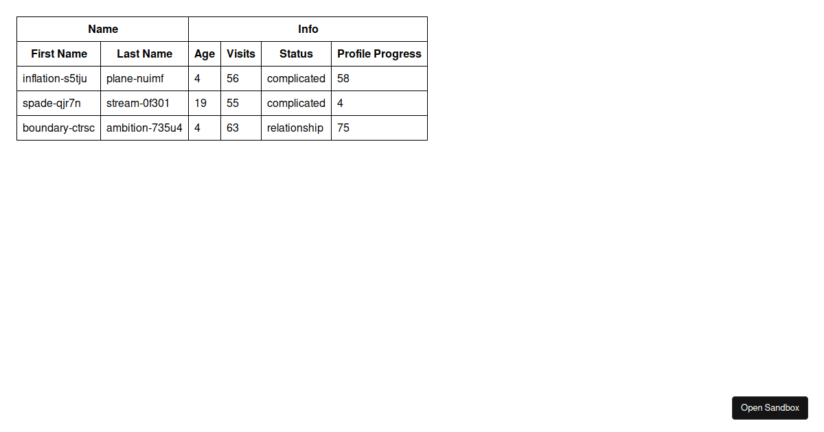 table-css-animation - Codesandbox