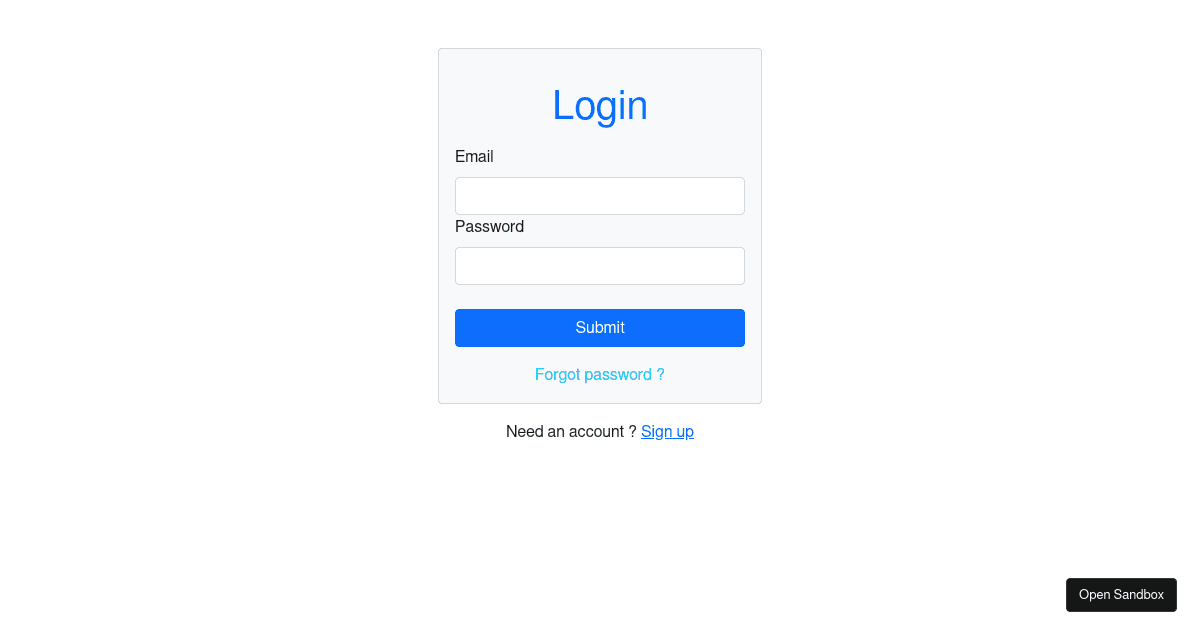 Demo React Firebase Auth Codesandbox
