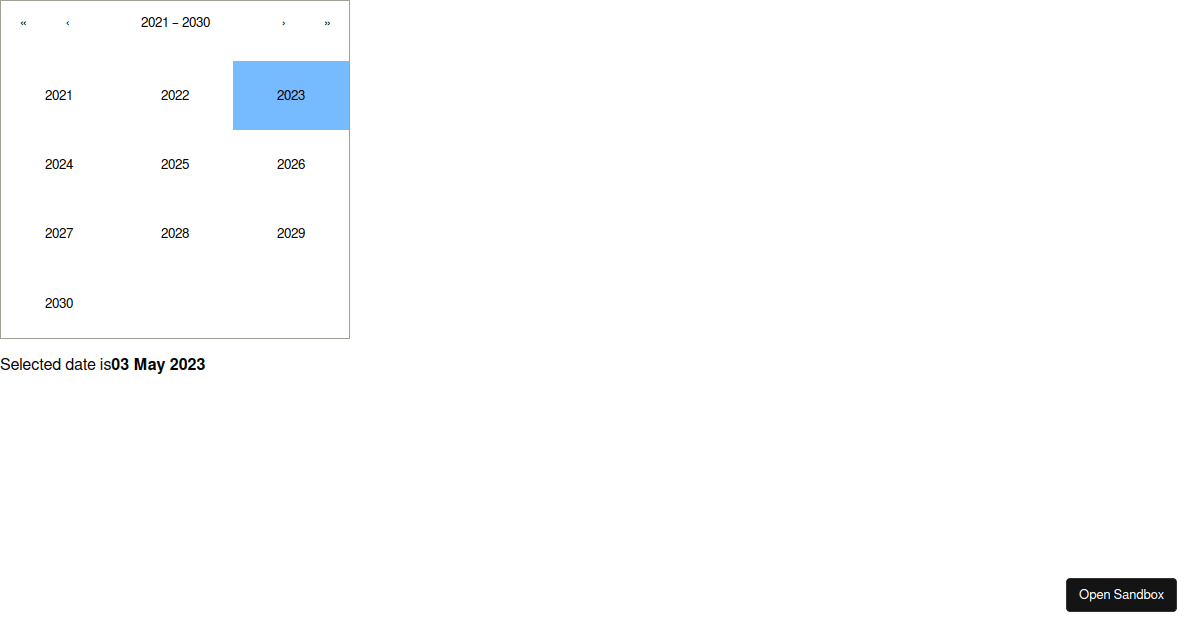 Create a calendar in React js (forked) - Codesandbox
