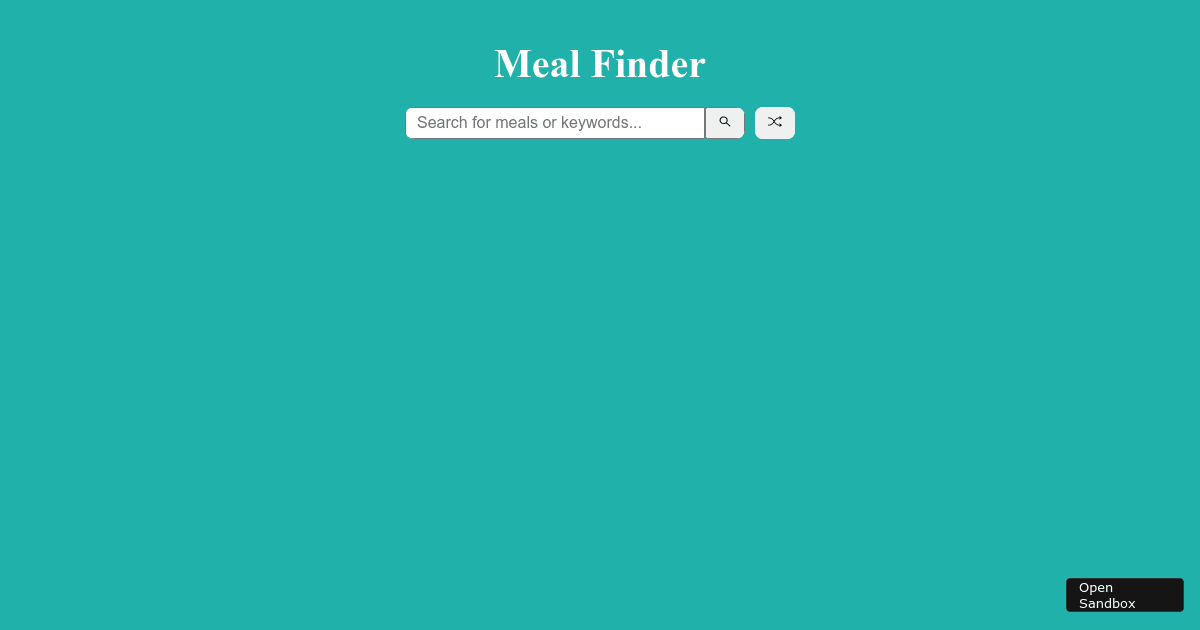 Meal Finder Codesandbox 