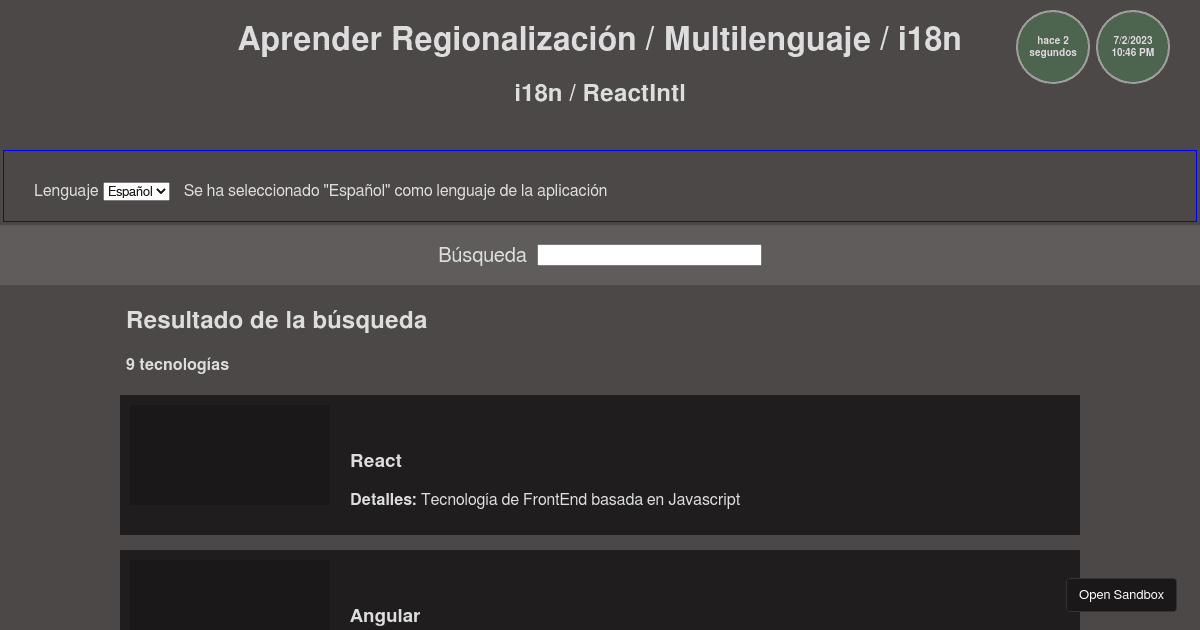 react-intl - Codesandbox