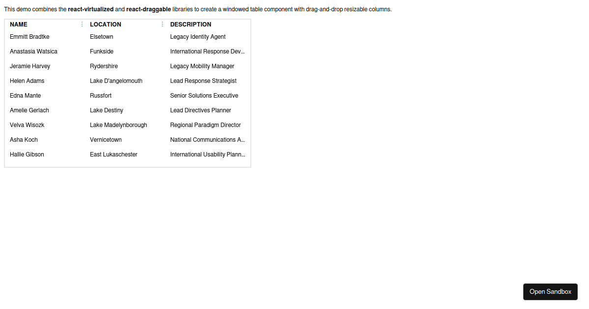 react-virtualized-resizable-columns - Codesandbox