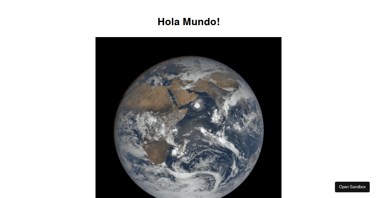 Hola Mundo ejemplo 1 - Codesandbox