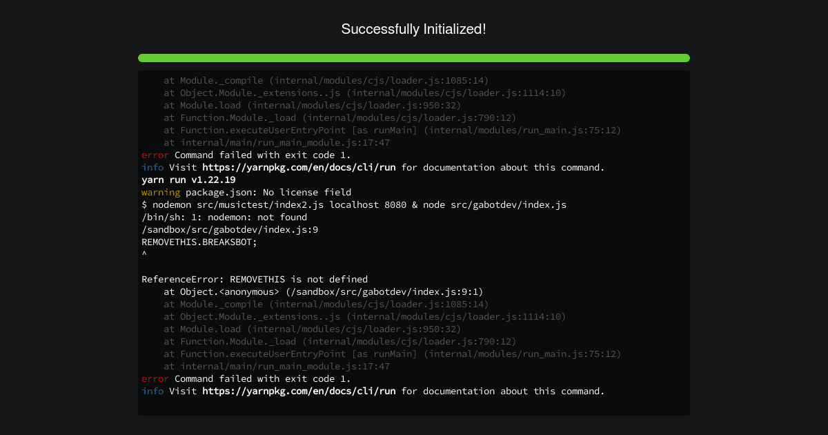 discord bot debug (forked) - Codesandbox