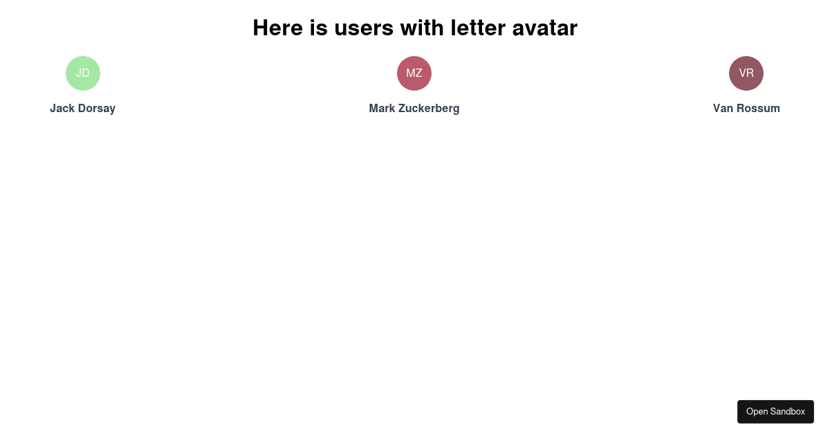 react-lettered-avatar - Codesandbox