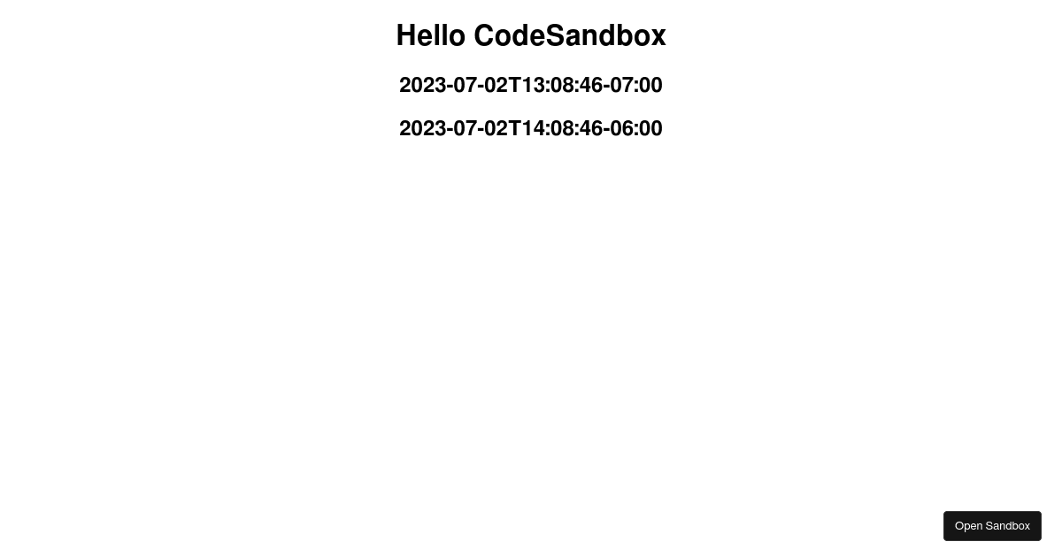 Moment Timezone Test Codesandbox
