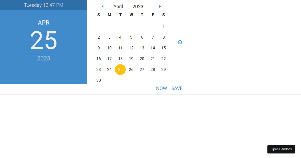 DatePicker webview - Codesandbox