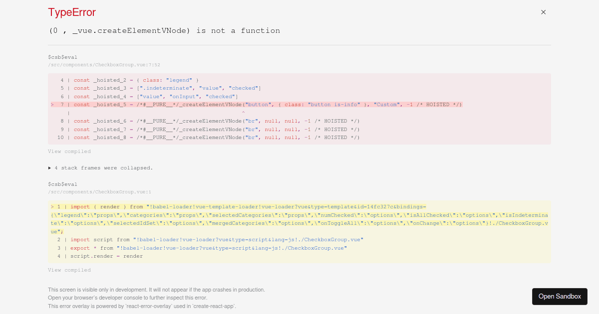 checkbox array component (Vue3 working wip) (forked) - Codesandbox