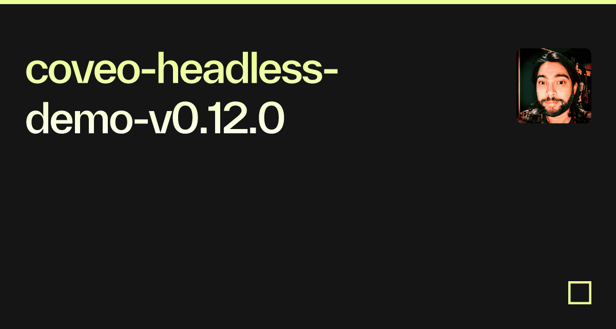 coveo-headless-demo-v0.12.0 - Codesandbox