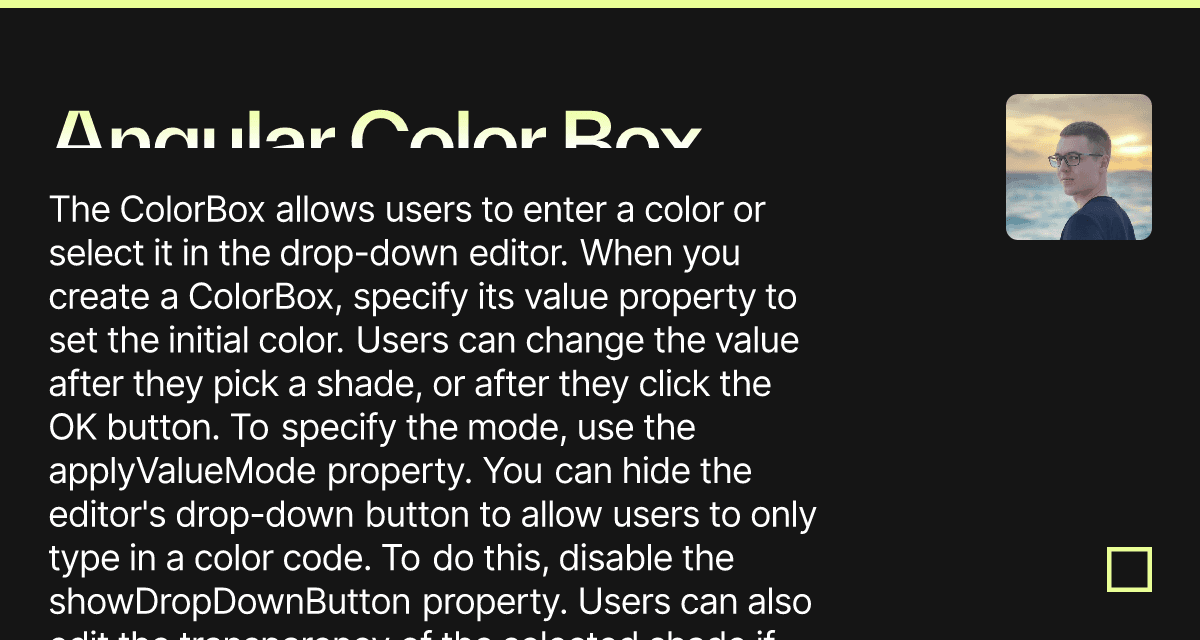 Angular Color Box (forked) - Codesandbox